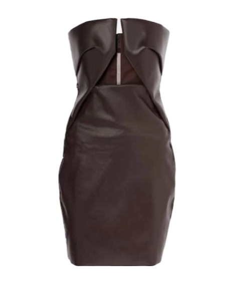 Rick Owens Prong Cutout Coated Denim Bustier Dress