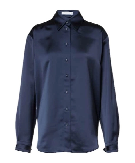 Proenza Schouler White Label Raven Satin Shirt - Blue