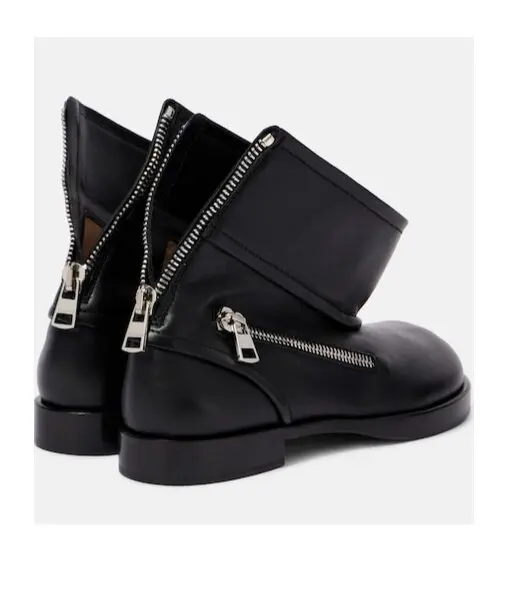J.W.ANDERSON Solid Color Leather Biker Boots