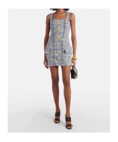 Balmain Denim Tweed Minidress
