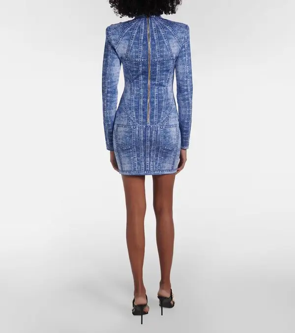 Balmain Trompe L'œil Jacquard Minidress