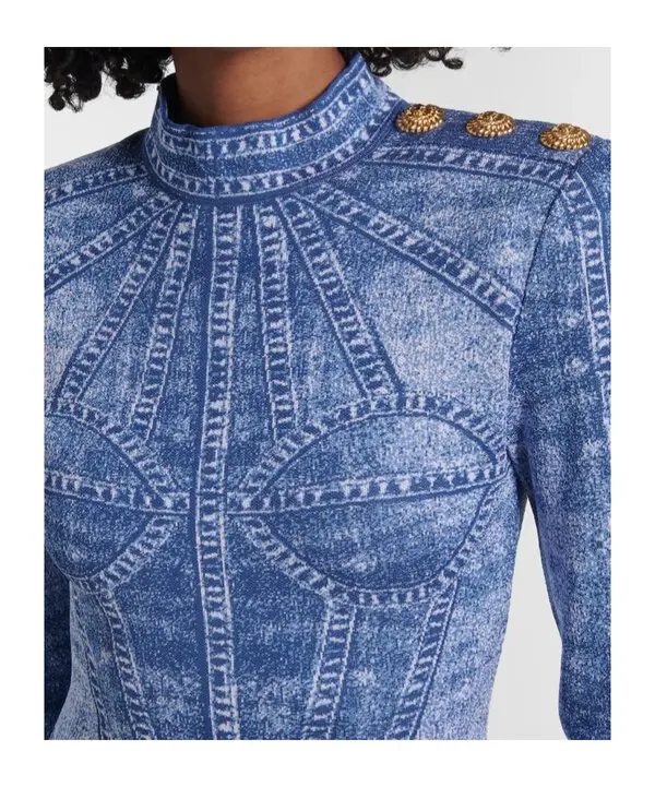 Balmain Trompe L'œil Jacquard Minidress
