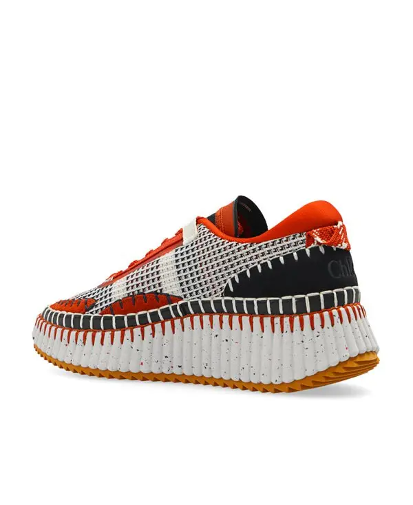 Chloé Nama Knitted Low-top Sneakers - White