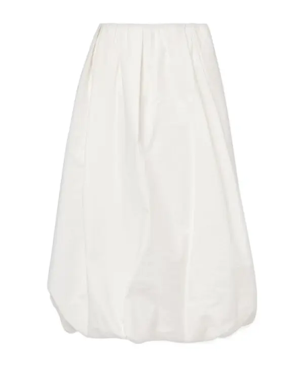 Brunello Cucinelli Elastic Waist Midi Skirt - White