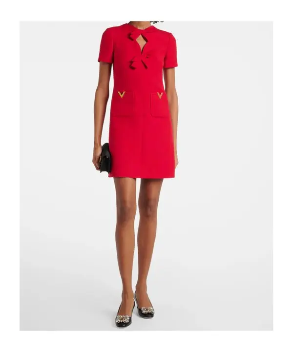 Valentino Garavani Crepe Couture Bow-detail Minidress