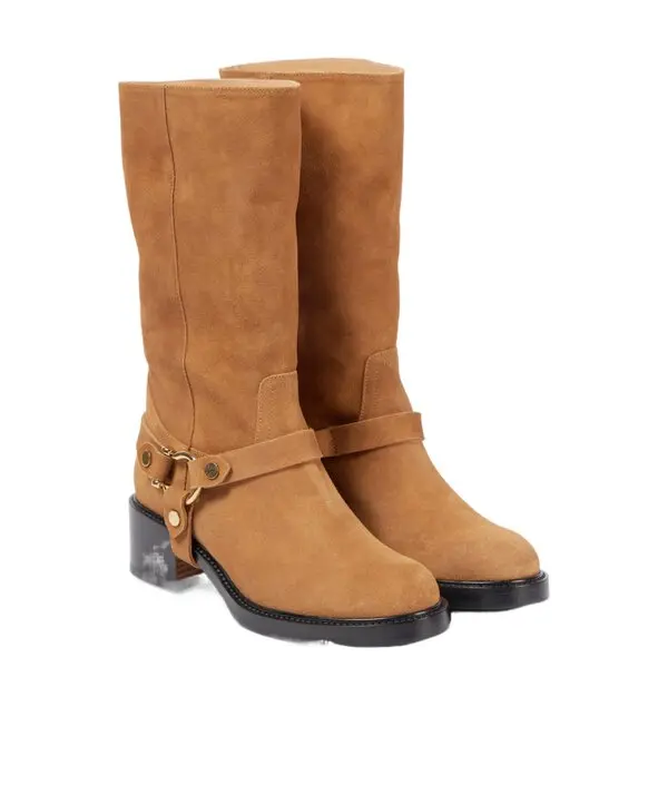 Chloé Round-toe Ankle Boots - Beige