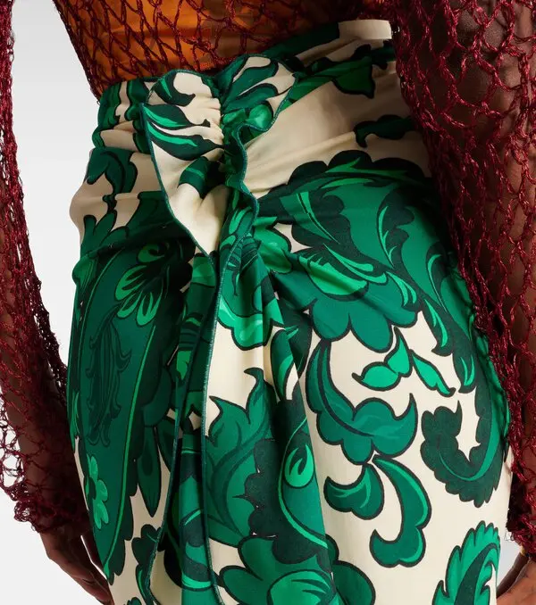Etro Paisley Pattern Ruffle Midi Skirt