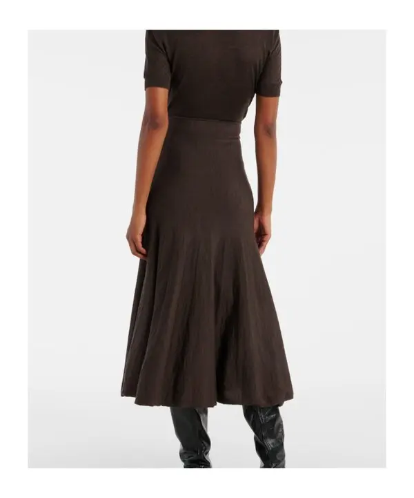 Khaite Mayu Wool Midi Skirt