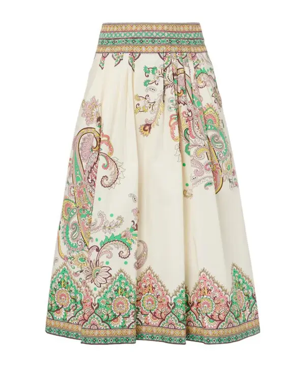 Etro Printed Midi Skirt - White