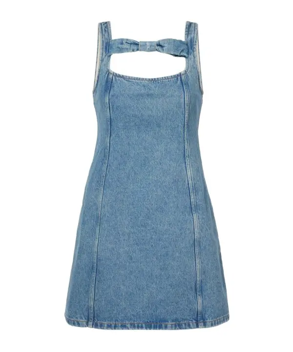 Nina Ricci Bow-detail Denim Minidress - Blue