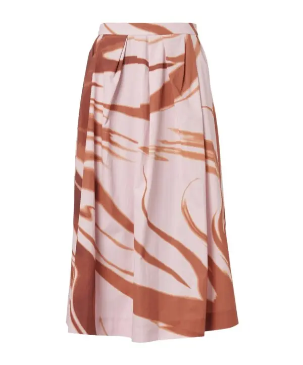 Dries Van Noten Printed Gathered Midi Skirt - Pink