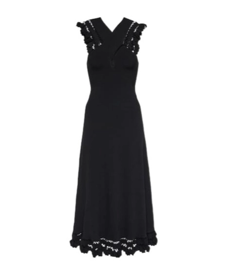 Ulla Johnson Fiora Ribbed-knit Midi Dress - Black