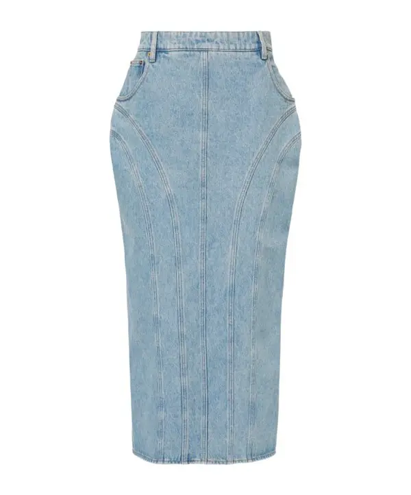 Nina Ricci Denim Midi Skirt - Blue