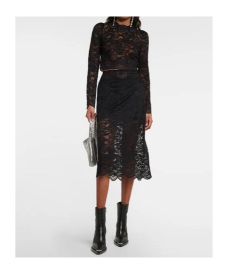 Rabanne Layered Lace Midi Skirt