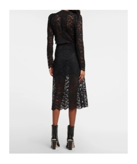 Rabanne Layered Lace Midi Skirt
