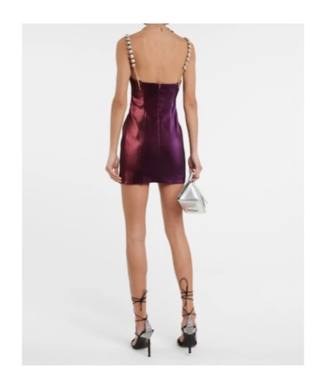 AREA Mussel Cup Crystal Embellished Minidress