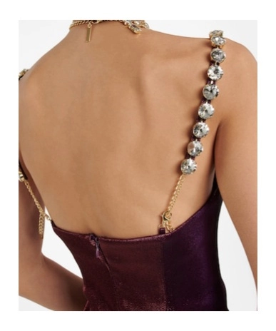 AREA Mussel Cup Crystal Embellished Minidress