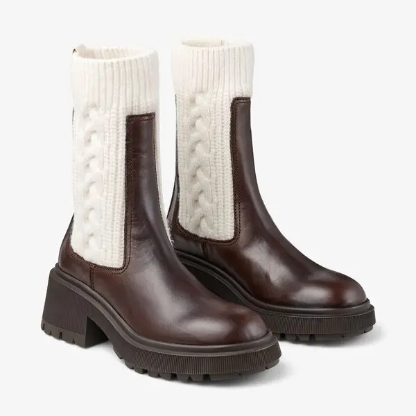 JIMMY CHOO Panelled Round-toe Boots