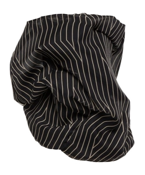 Rick Owens Striped Strapless Silk Top - Black