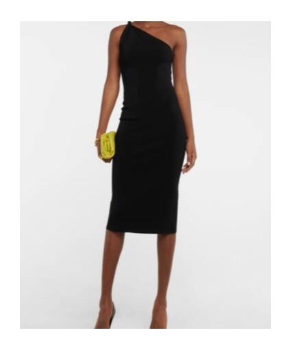 Galvan One-shoulder Knotted Midi Dress