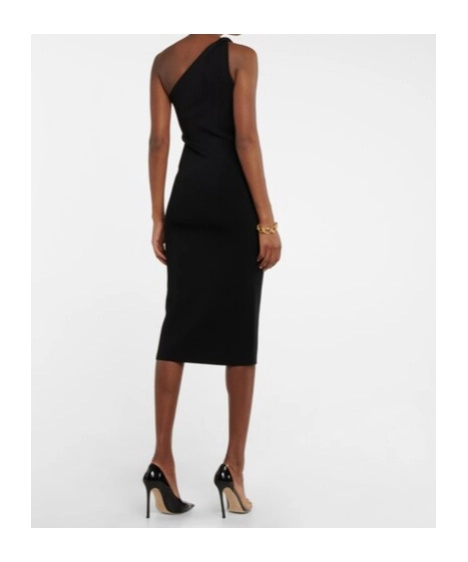 Galvan One-shoulder Knotted Midi Dress