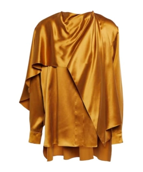 ROKSANDA Kata Draped Silk Satin Top - Orange