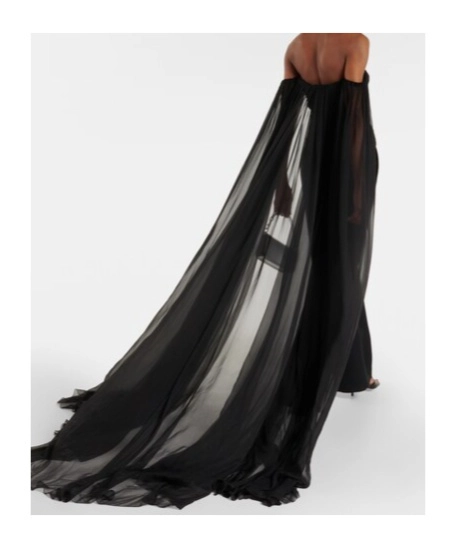 Valentino Garavani Caped Off-shoulder Silk Chiffon Top