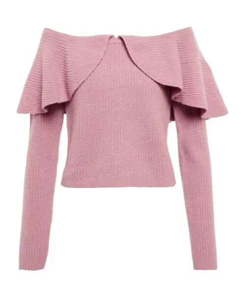 Altuzarra Hasla Off-shoulder Wool-blend Sweater - Pink