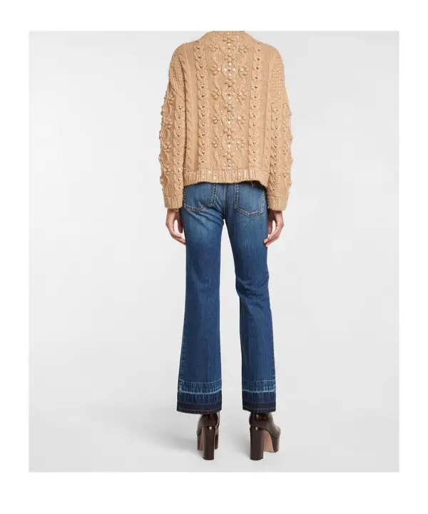Valentino Garavani Embroidered Wool-blend Cardigan