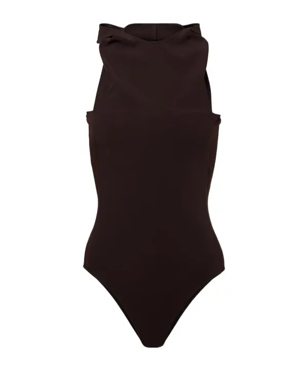 COURREGES Hooded Bodysuit - Brown