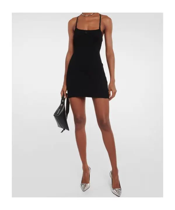 COURREGES Ribbed-knit Mini Dress