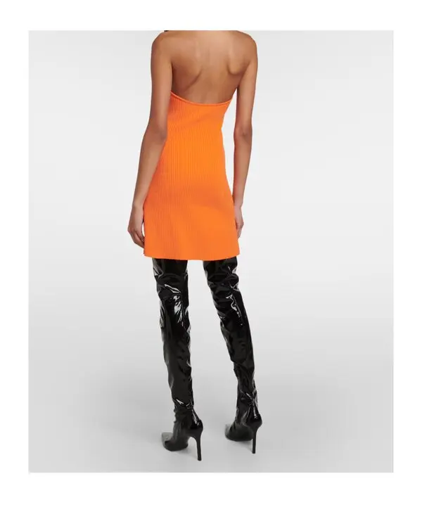 COURREGES Ribbed-knit Halterneck Minidress