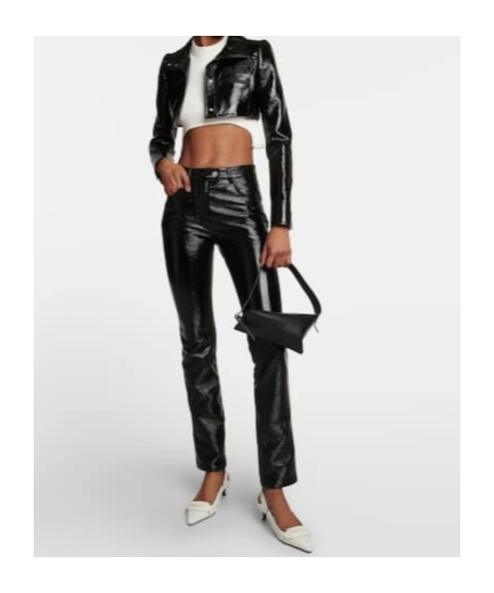 COURREGES Ribbed-knit Cropped Top With Suspenders