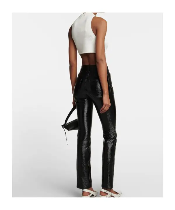 COURREGES Ribbed-knit Cropped Top With Suspenders