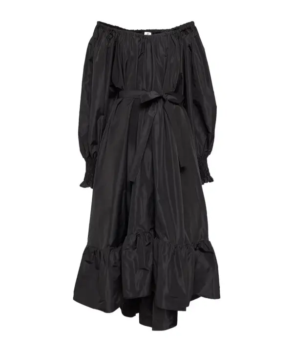 PATOU Off-the-shoulder Long-sleeved Dress - Black