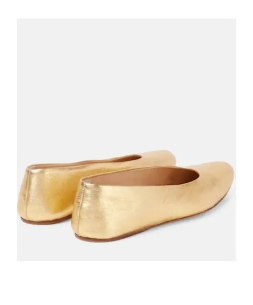 Gabriela Hearst Andre Metallic Leather Ballet Flats