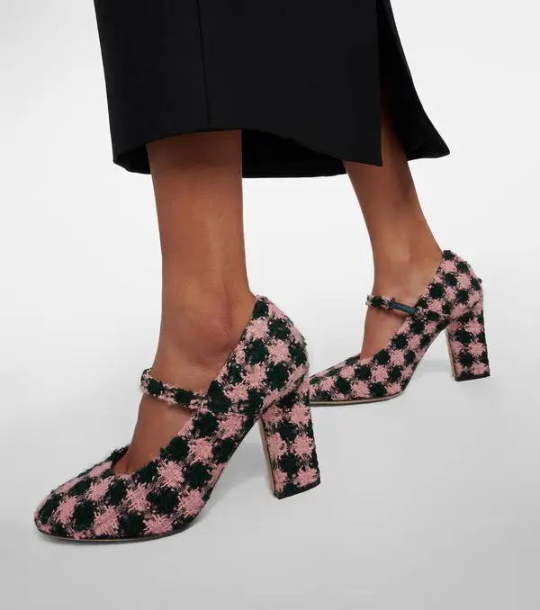EMILIA WICKSTEAD Orelia Checked Tweed Mary Jane Pumps