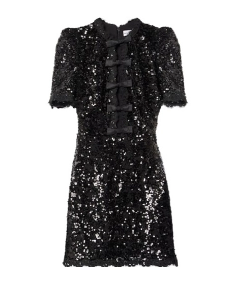 Rebecca Vallance Diana Bow-detail Sequined Minidress - Black