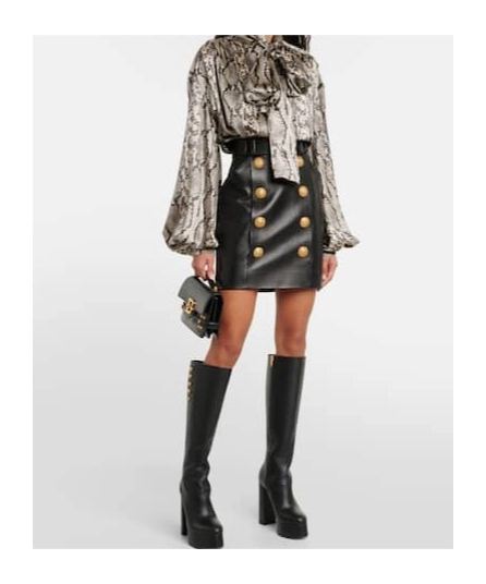 Balmain Snake-print Tie-detail Silk Blouse