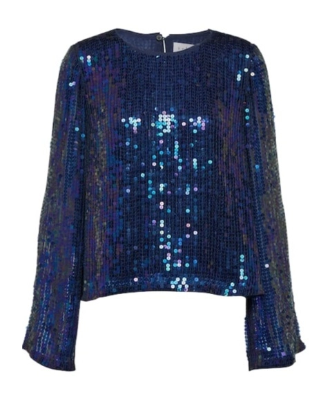 Velvet By Graham & Spencer Sequined Top - Blue