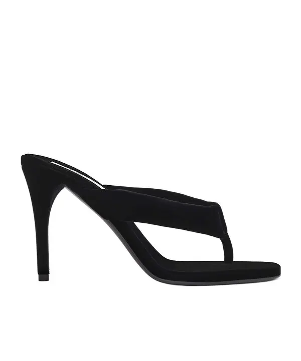 Alaïa 90mm Velvet Thong-strap Sandals - Black