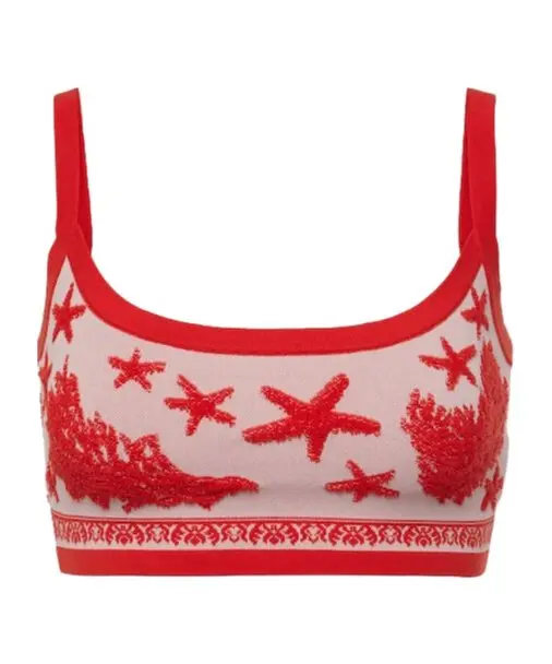 Versace Cotton-blend Jacquard Crop Top