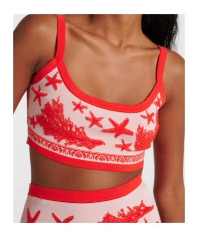 Versace Cotton-blend Jacquard Crop Top