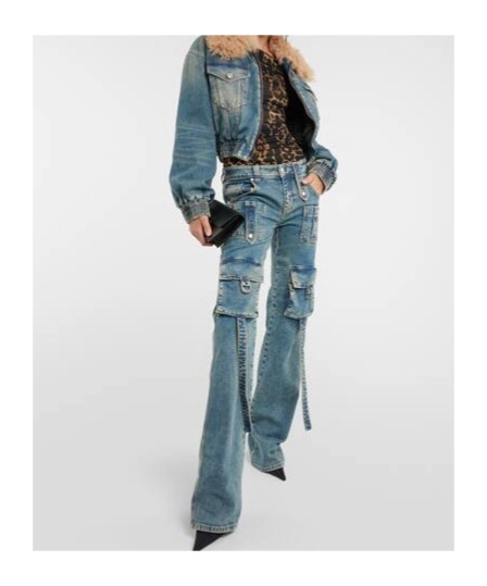 Blumarine Low-rise Denim Cargo Pants