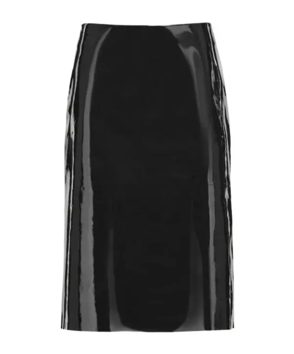 FERRAGAMO Patent Leather Pencil Skirt - Black