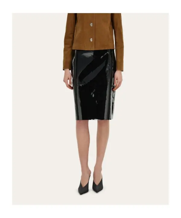 FERRAGAMO Patent Leather Pencil Skirt