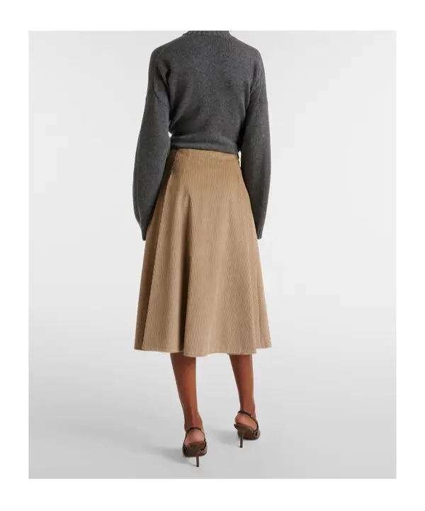 Brunello Cucinelli Cotton Midi Skirt