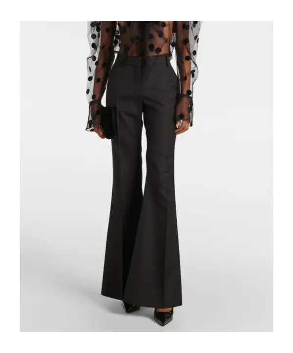 Nina Ricci Wool Gabardine Flared Pants