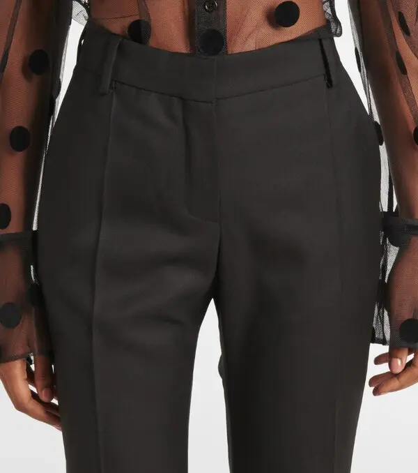 Nina Ricci Wool Gabardine Flared Pants