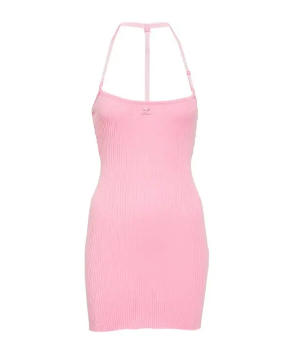 COURREGES Ribbed Knit Mini Dress With Adjustable Straps